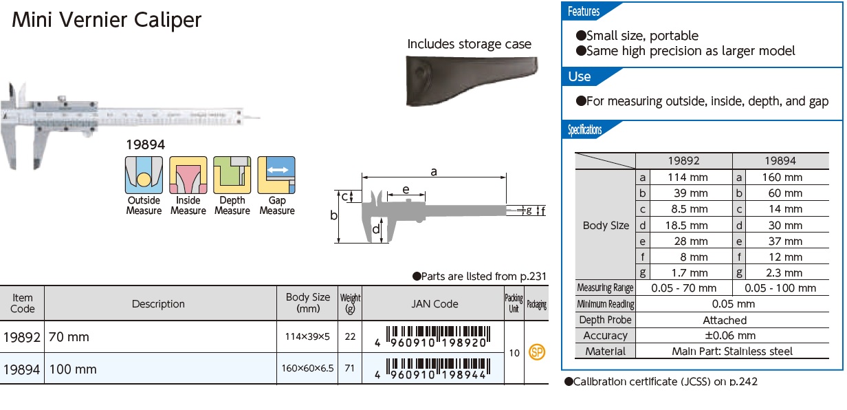 Ichiban Precision Sdn Bhd - Shinwa - Shinwa Mini Vernier Caliper, Pocket Vernier Caliper ...